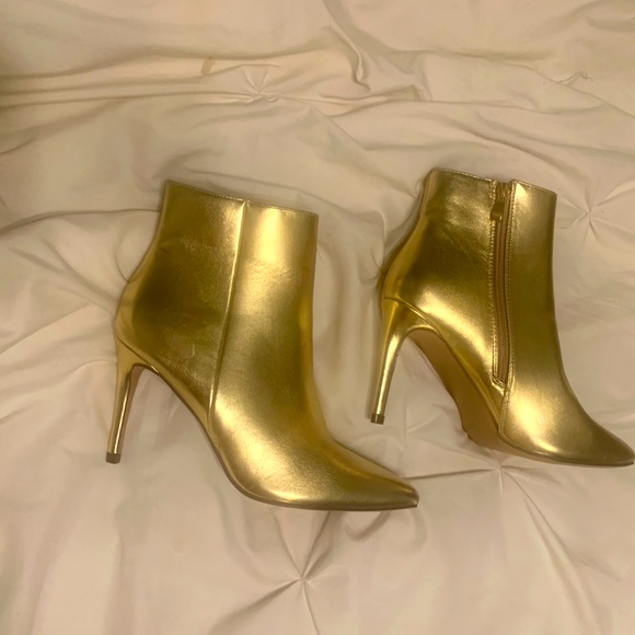 Lulus | Shoes | Gold Booties Stiletto Heel | Poshmark